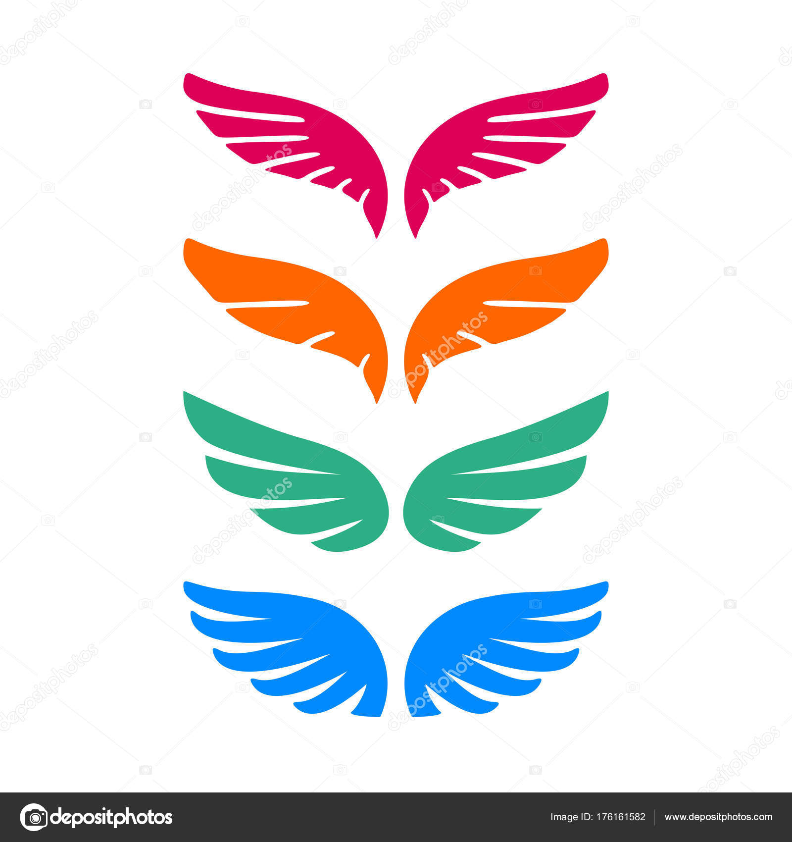 Wings Icons Vector Set Collection Wings Freedom Fly Symbol Stock Vector ...
