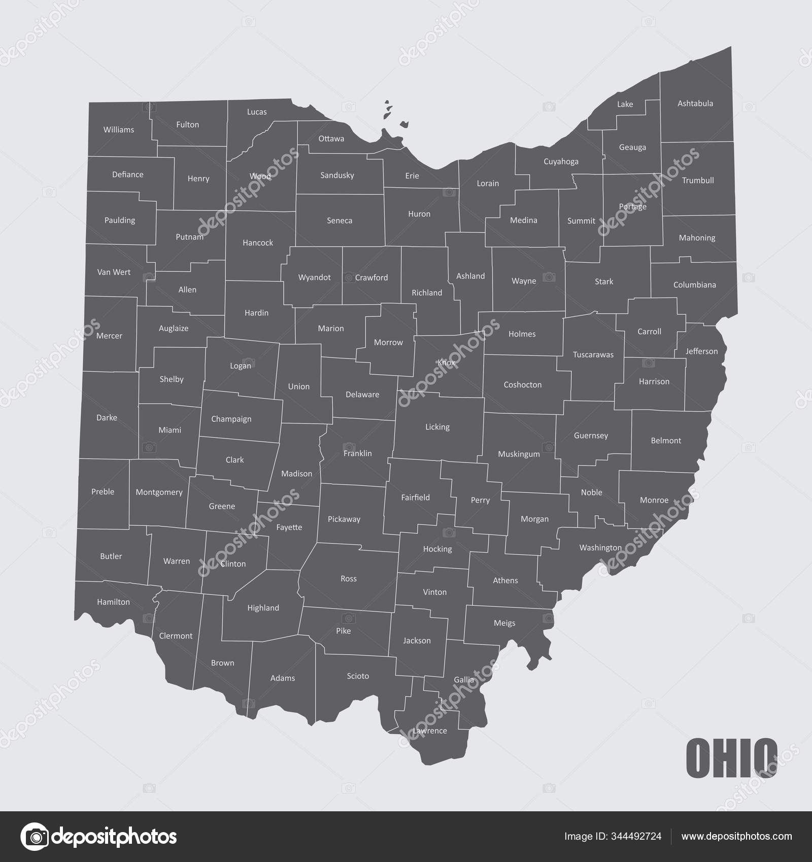 Ohio State Outline Vector