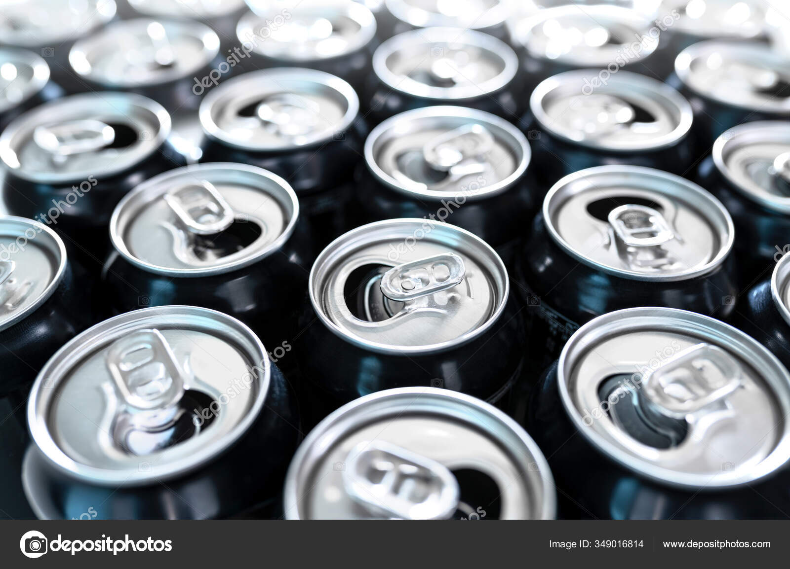 Many Empty Cans Lot Opened Soda Soft Drink Lemonade Cola — Stock Photo ...