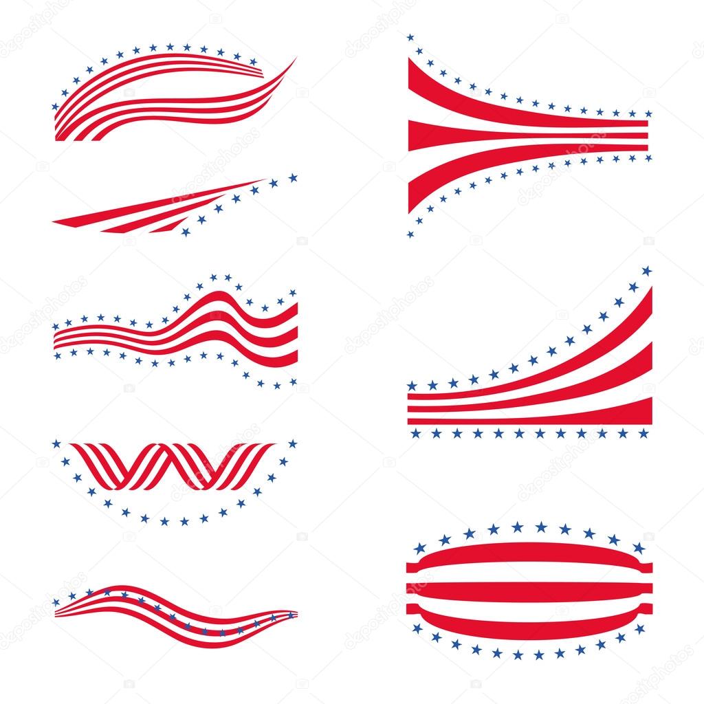 USA star flag logo stripes design elements Stock Vector Image by ©Jukov ...
