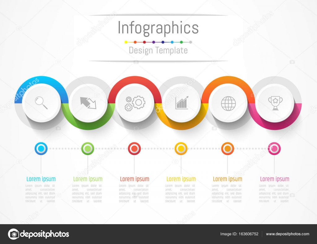 Infographic design elements for your business with 6 options, parts ...