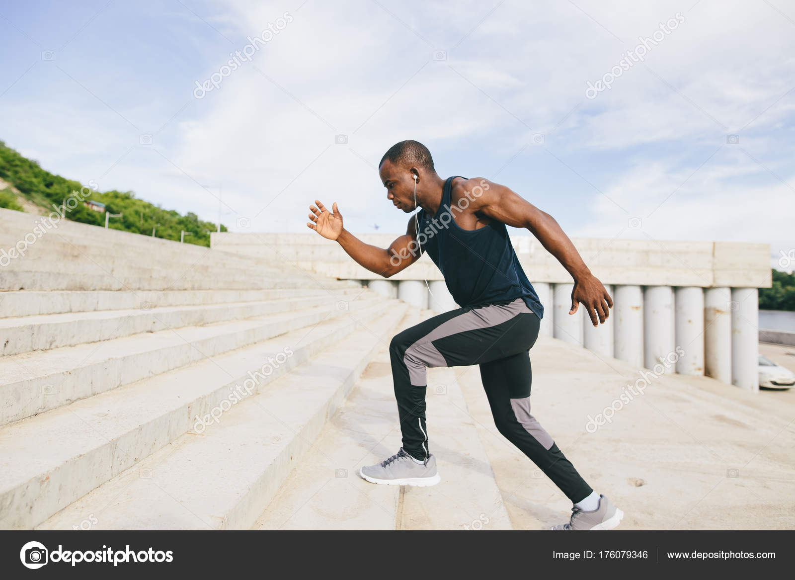 Man Running Stairs