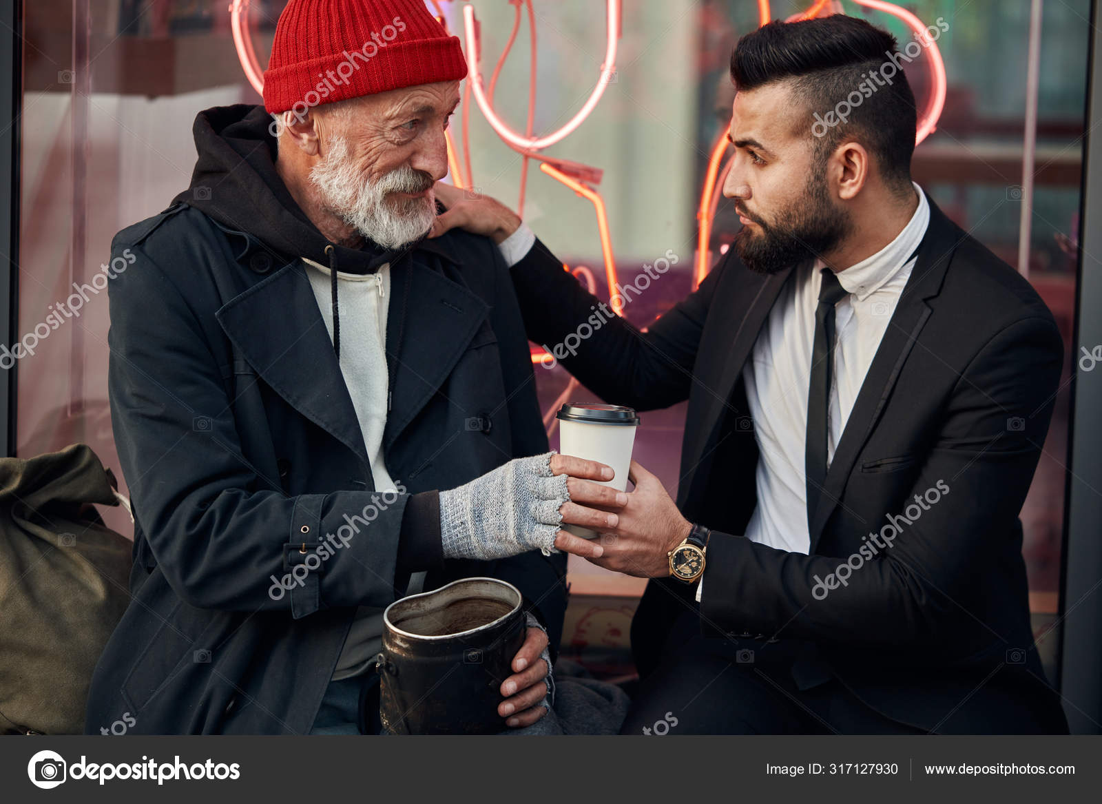 Rich and poor people sit next to each other Stock Photo by ©ufabizphoto ...