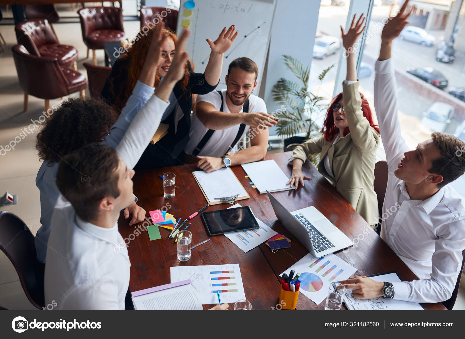 Celebration of great work together of business colleagues Stock Photo ...