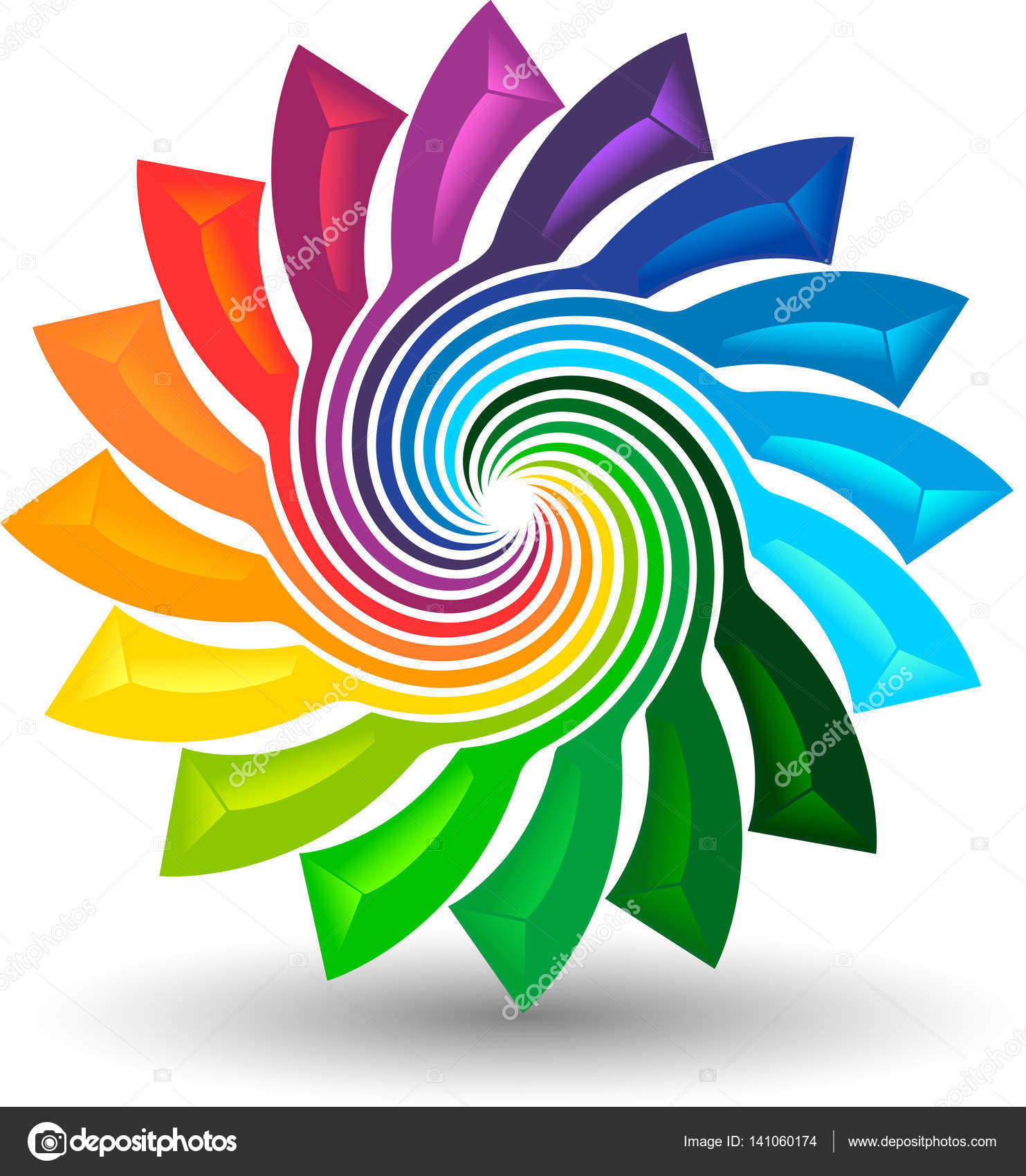 Colorful sunflower logo Stock Vector Image by ©magagraphics #141060174