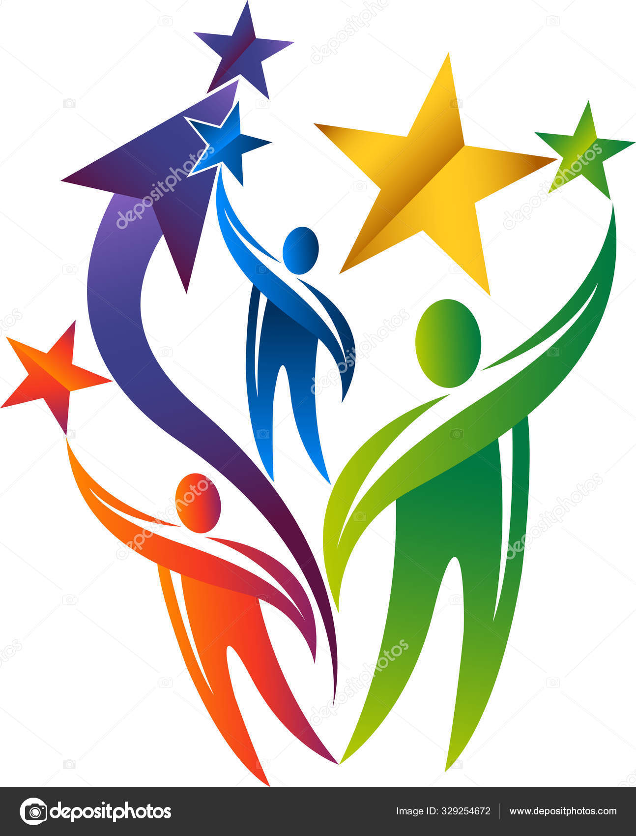 Illustration Art Success Team Logo Isolated Background Stock Vector by ...