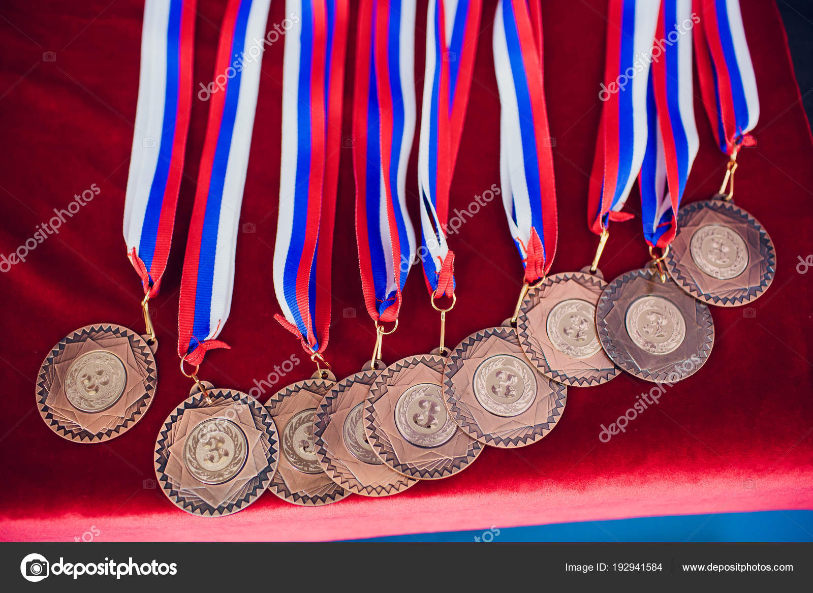 Golden medals background red — Stock Photo © vershinin.photo #192941584