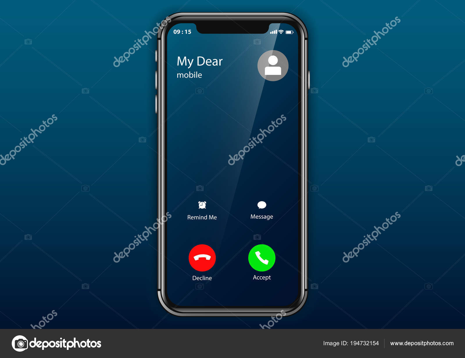 Incoming Call User Interface Phone — Stock Vector © AR_twork #194732154