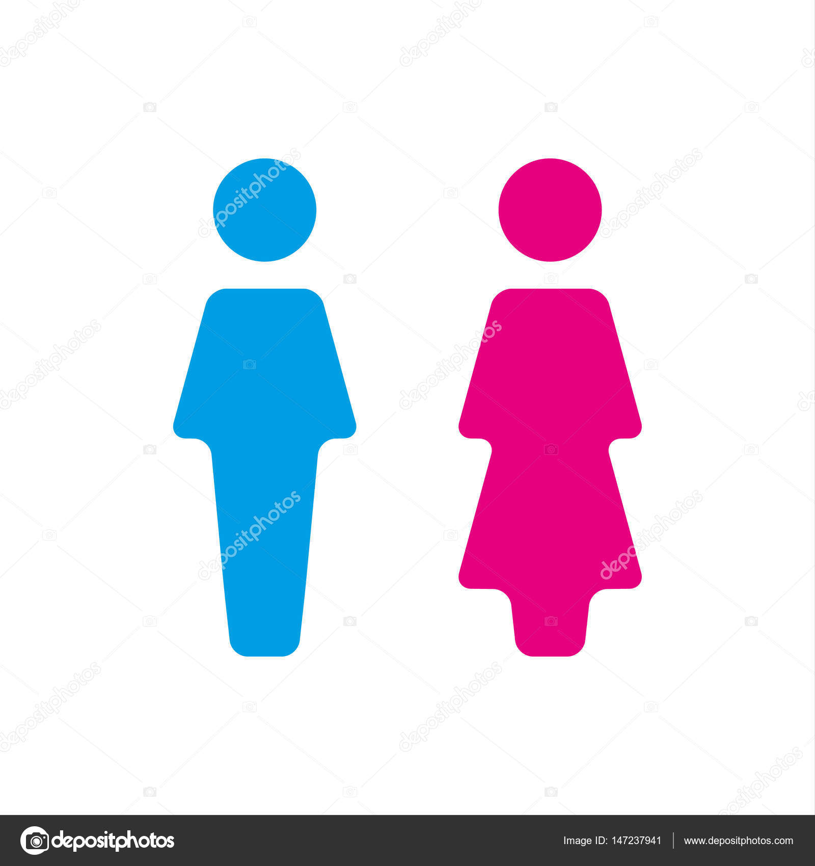 Blue and pink WC icon, toilet icon, men and women sign Stock Vector by ...