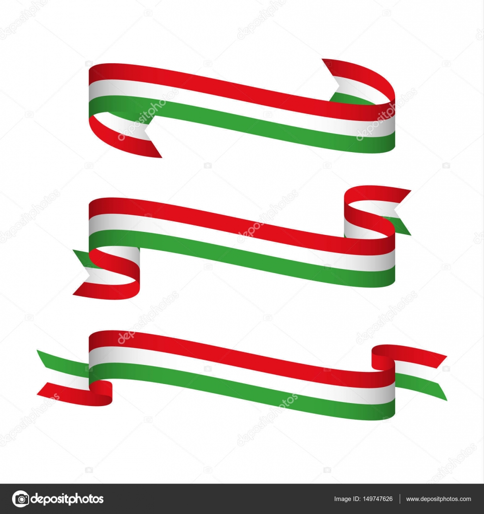 Set of three modern ribbons with the Italian tricolor — Stock Vector ...