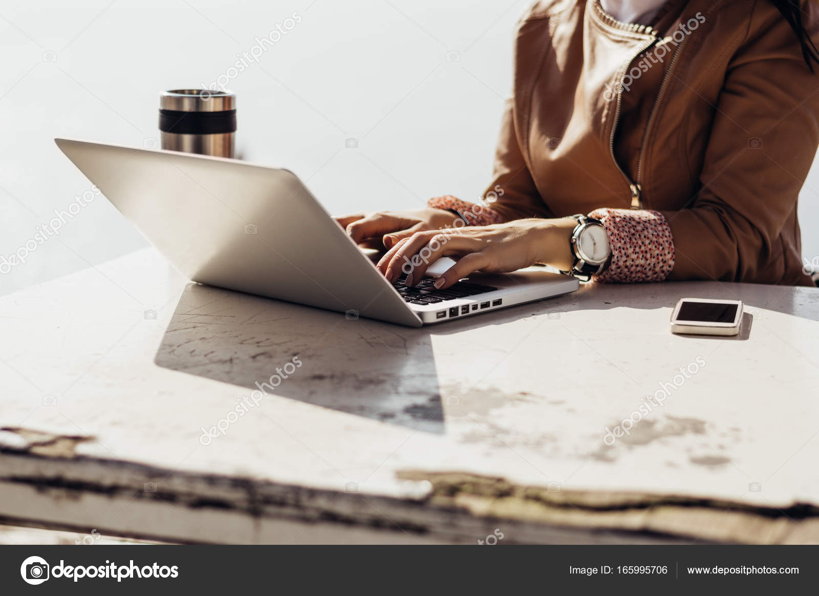 Manager working on laptop Stock Photo by ©bnenin 165995706