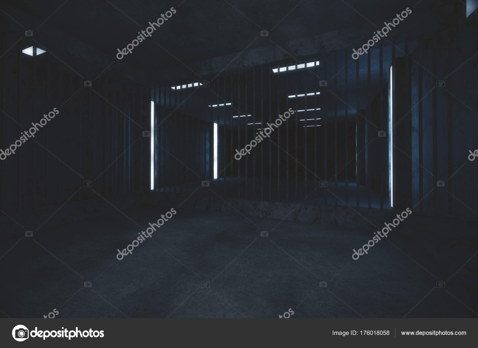 Old Worn Out Dwelled Private Prison Cell Scene Stock Photo by ...