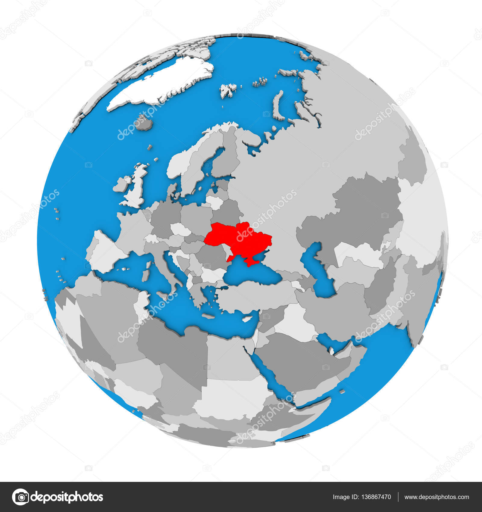 Ukraine on globe — Stock Photo © tom.griger #136867470