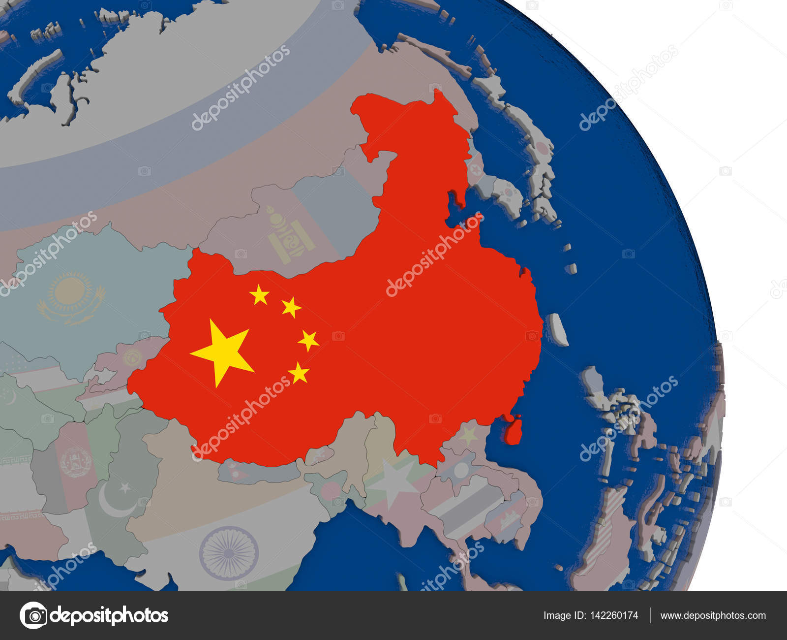 China with flag on globe — Stock Photo © tom.griger #142260174
