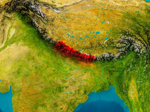 Map of Nepal on Earth — Stock Photo © tom.griger #176195692