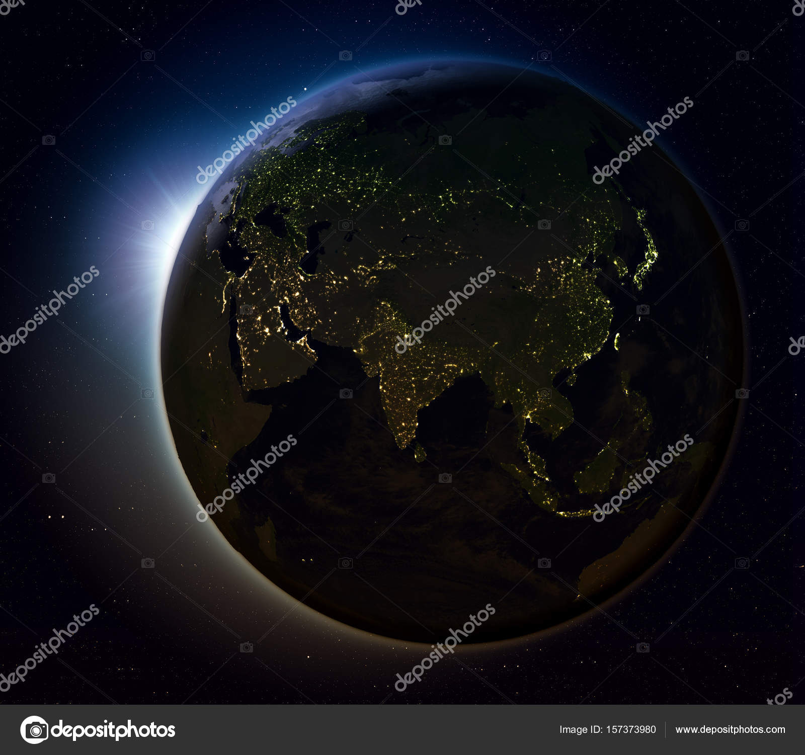 Asia From Space At Night