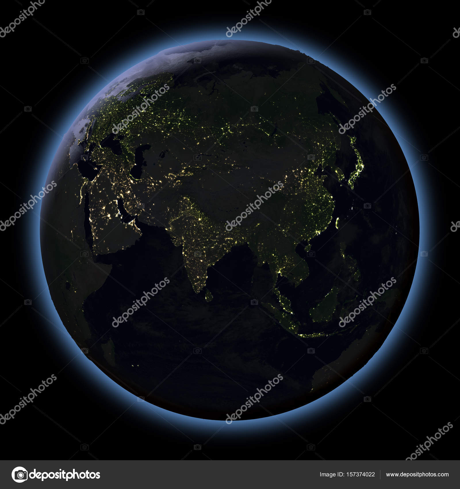 Asia from space at night — Stock Photo © tom.griger #157374022