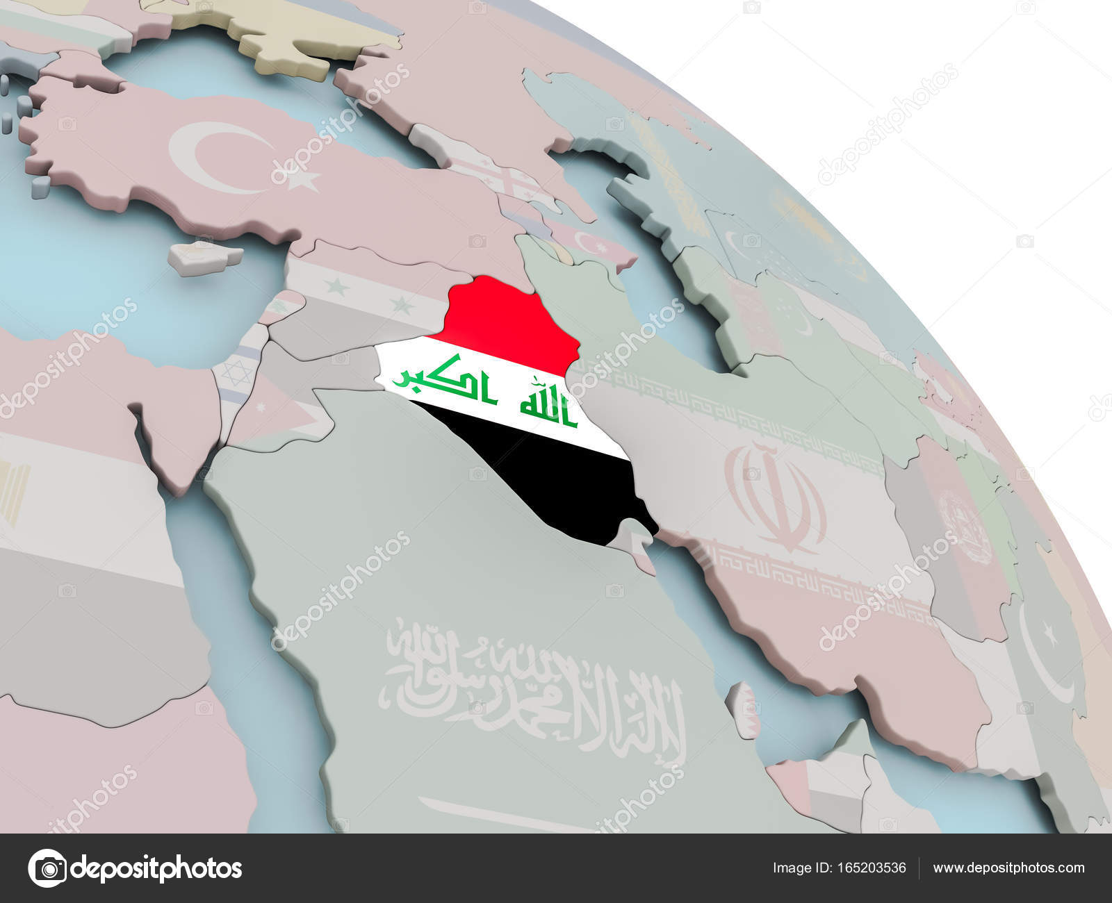 Map of Iraq with flag — Stock Photo © tom.griger #165203536