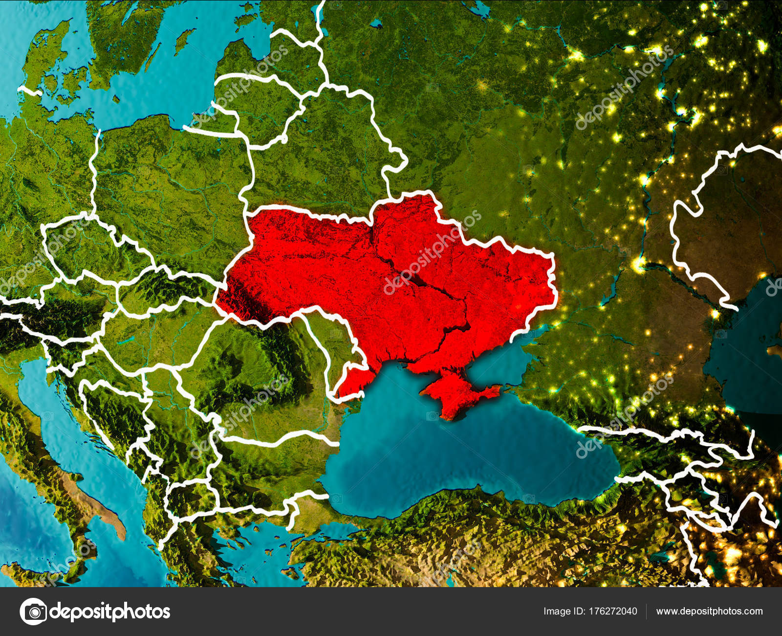 Mapa de Ucrania en la Tierra: fotografía de stock © tom.griger ...