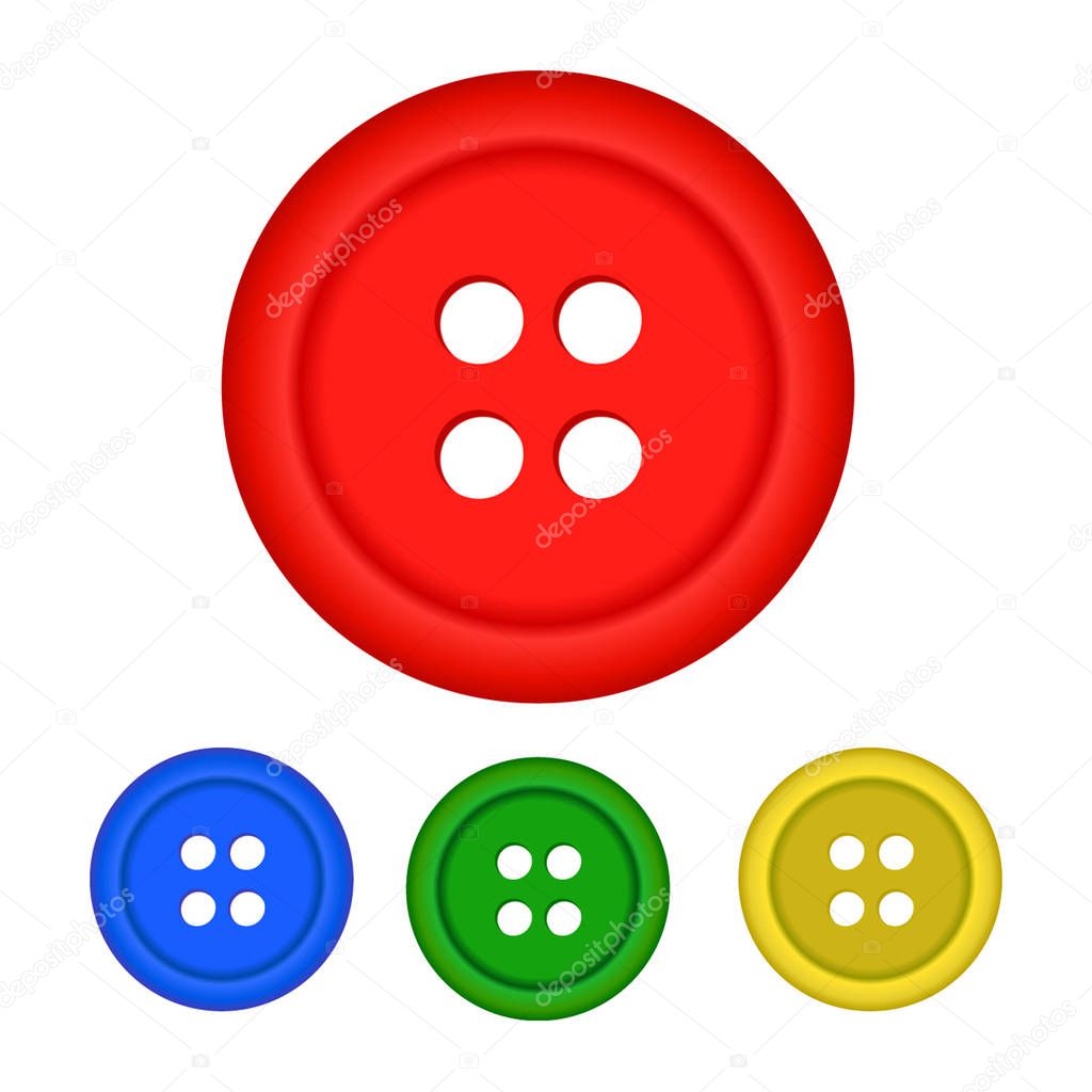 Conjunto de botones de ropa realistas. Ilustración vectorial, eps 10 2024