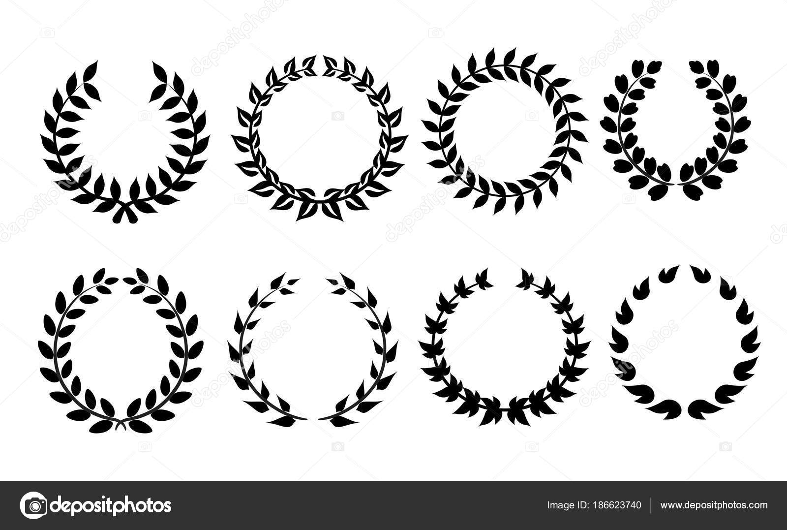 Vector Collection of Laurels, Floral Elements and Banners — Stock ...