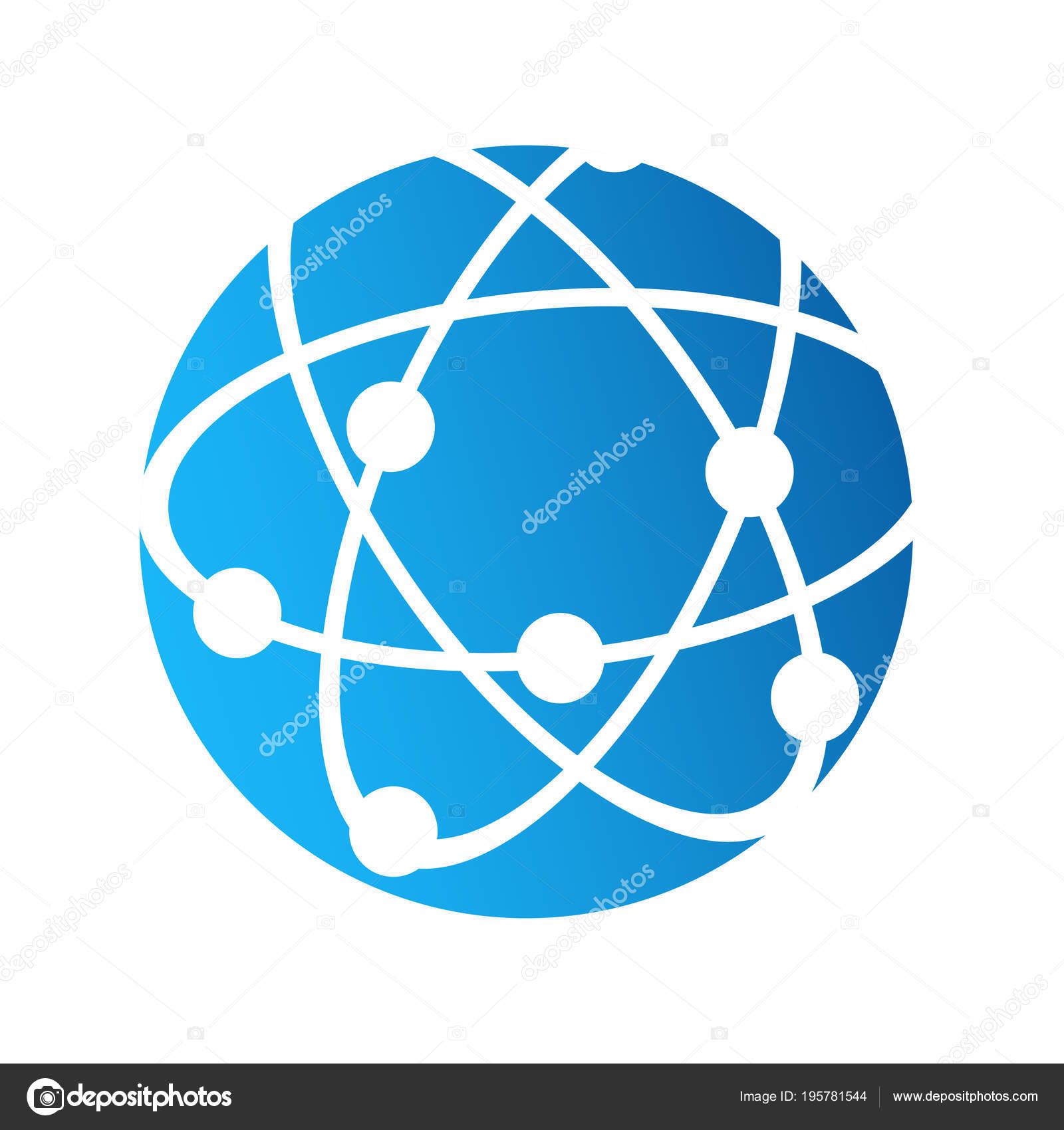 Globe Logo Icon Internet Connection Communication Concept Stock Vector ...