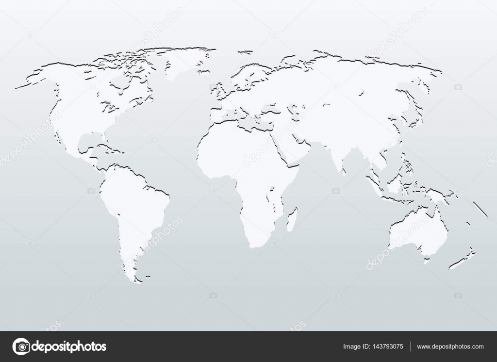 World Map on a gray background. Stock Vector Image by ©cherkas #143793075