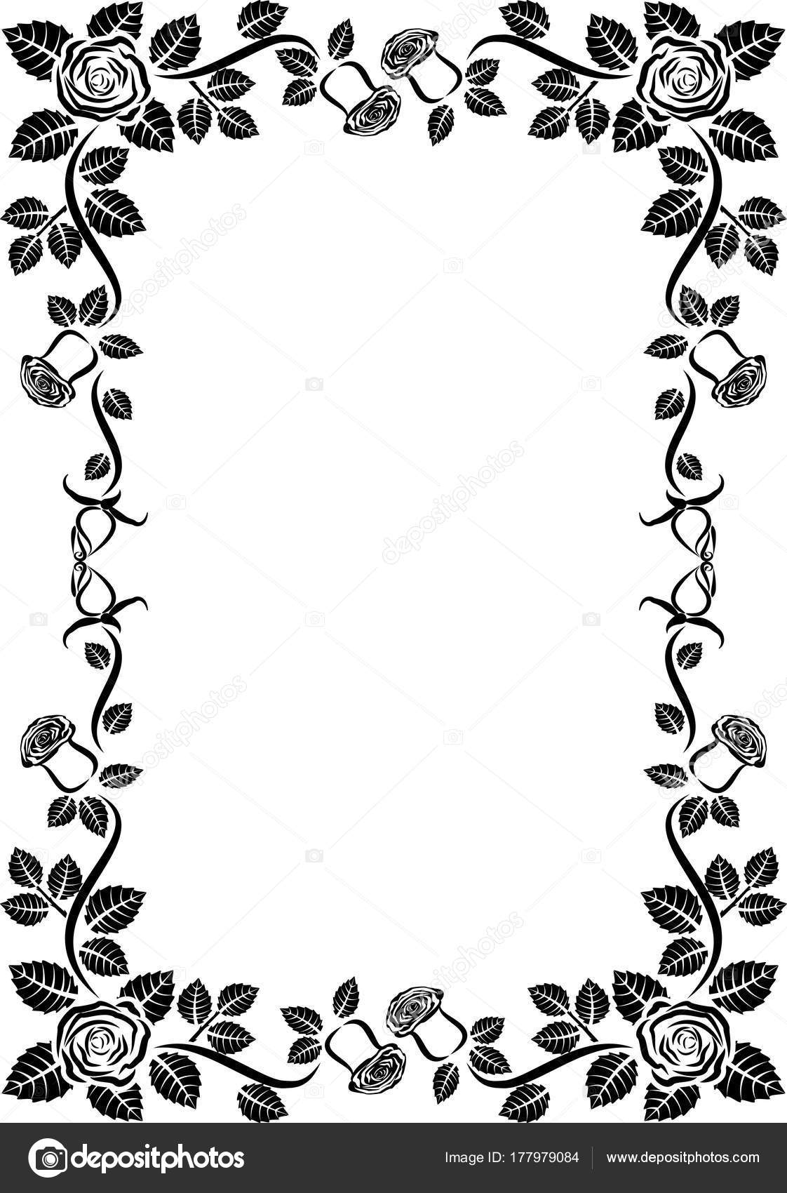 Rose Silhouette Border