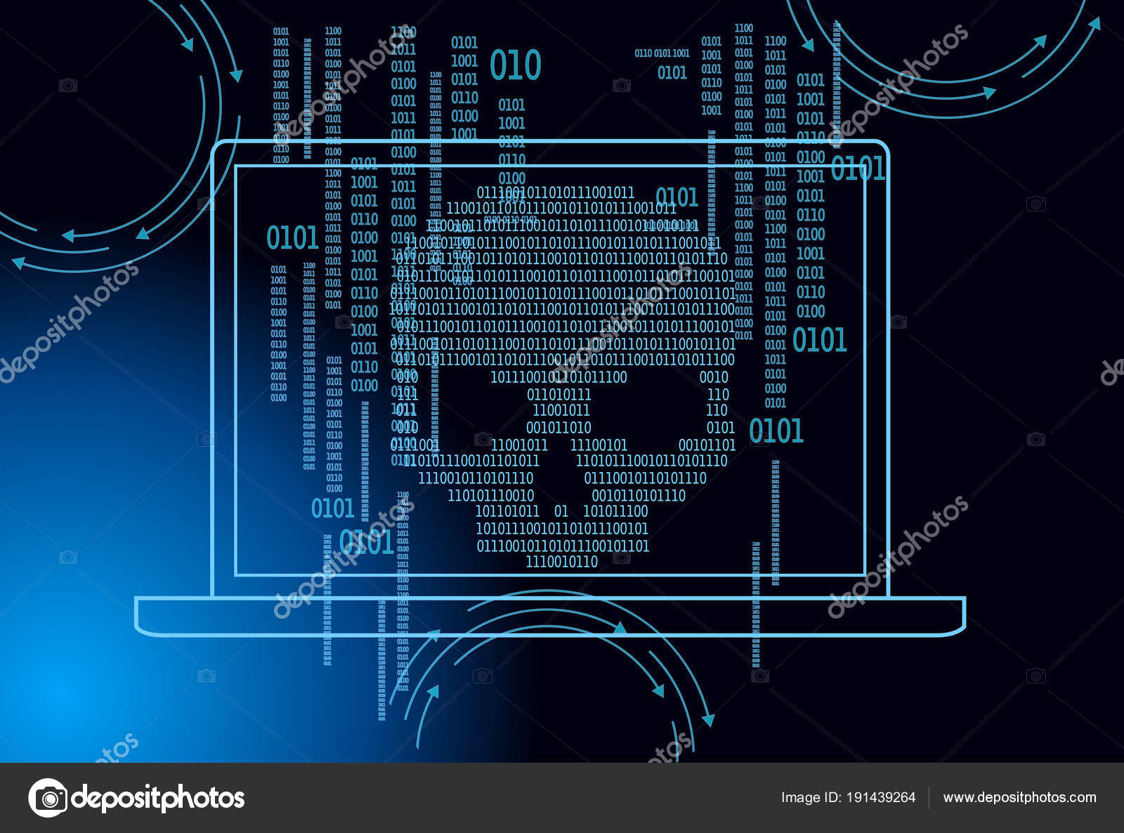 Human Skull Digital Background Concept Network Security Computer Virus ...