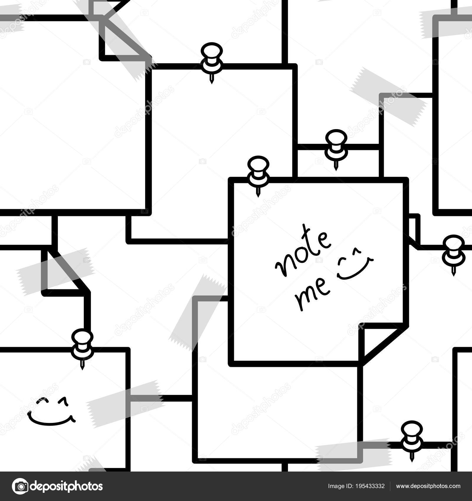 Post it with pin layer on white background. Stock Vector Image by ...