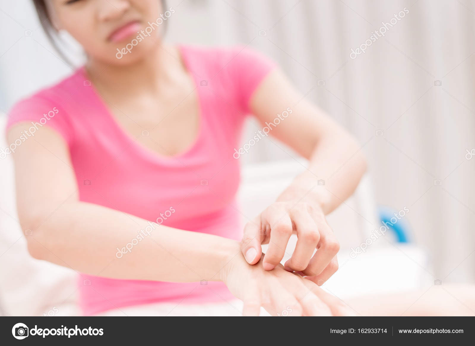 Woman with itchy skin problem — Stock Photo © ryanking999 #162933714