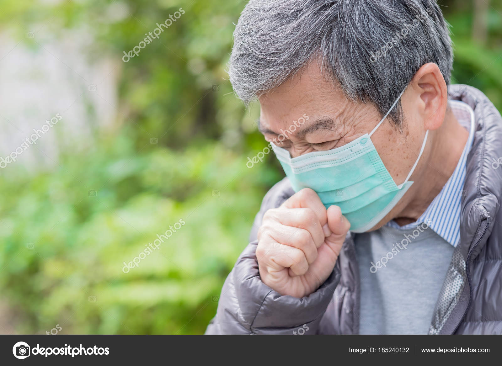 Old Man Got Cold Wearing Mask Outdoors ⬇ Stock Photo, Image by ...