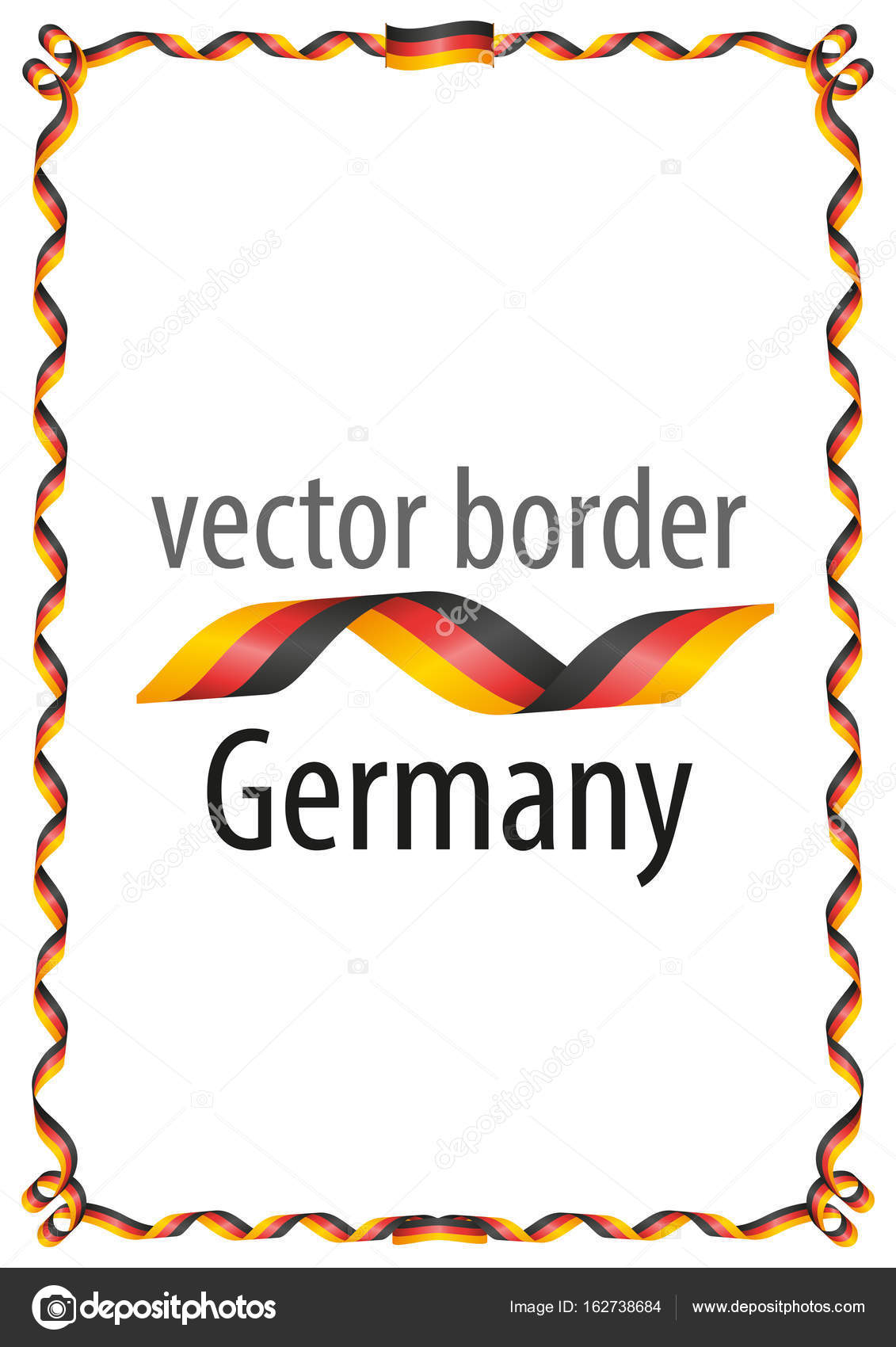 Frame and border of ribbon with the colors of the Germany flag Stock ...