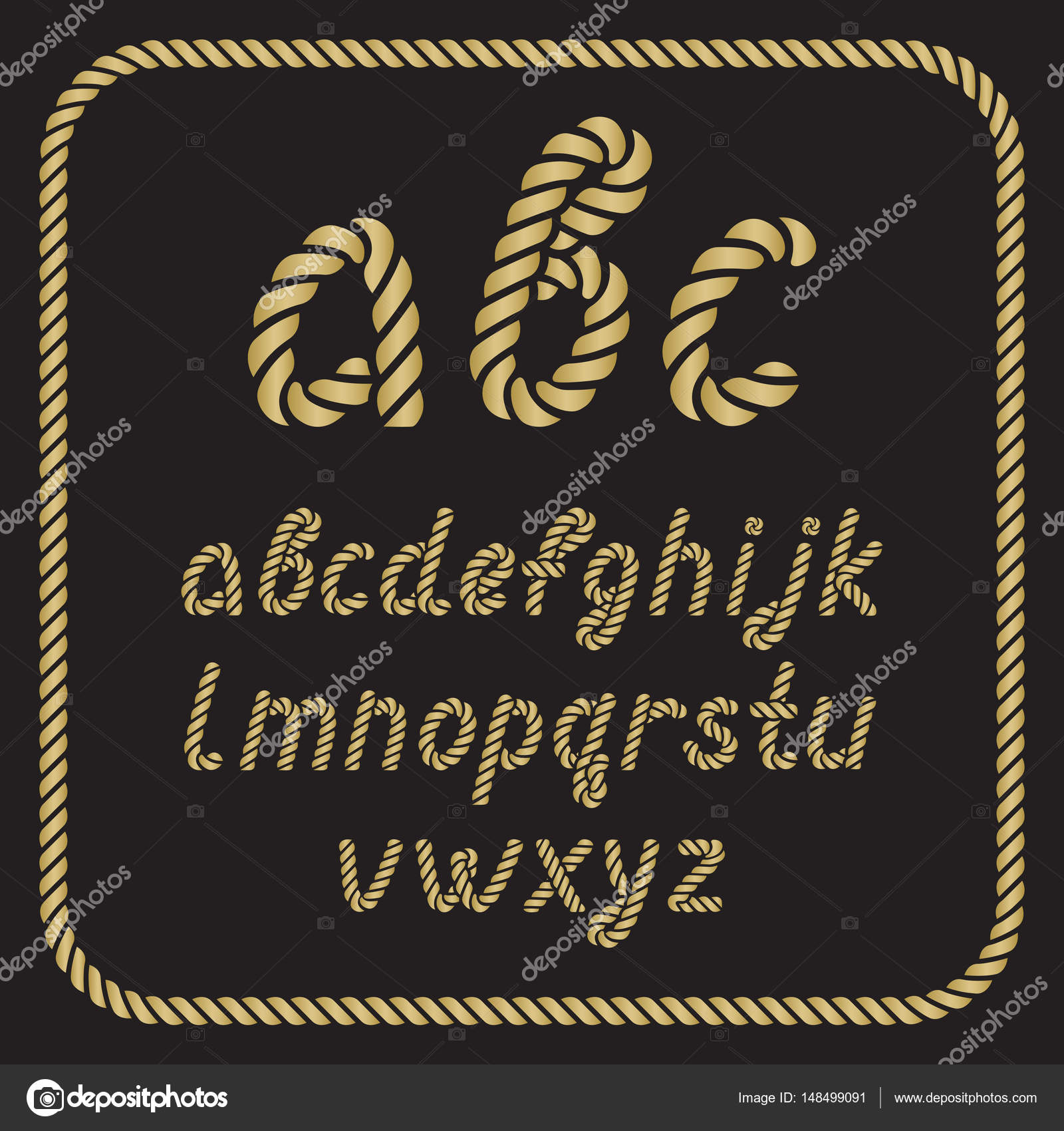 Nautical rope letters Stock Vector by ©werta.w 148499091