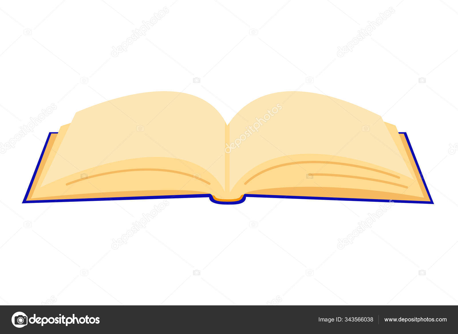 Dibujos animados libro azul abierto Vector de stock #343566038 de ©bessyana