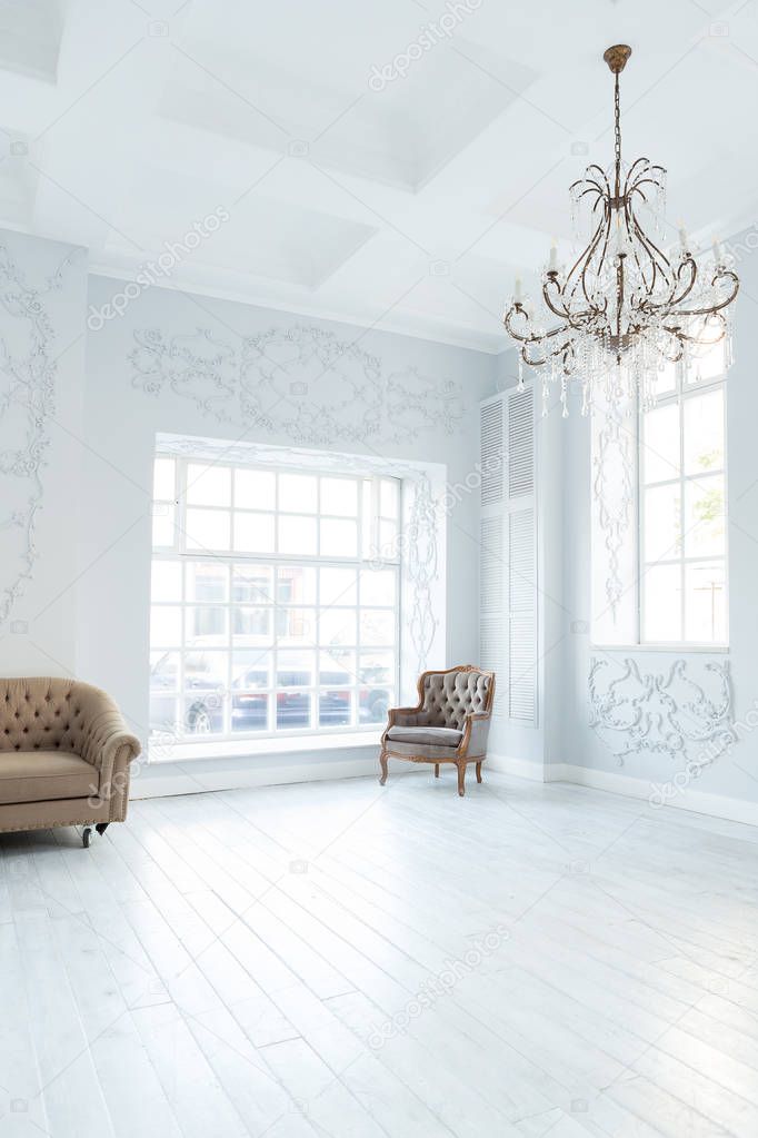 Luxury Rich Living Room Interior Design Elegant Classic Furniture Wall ...