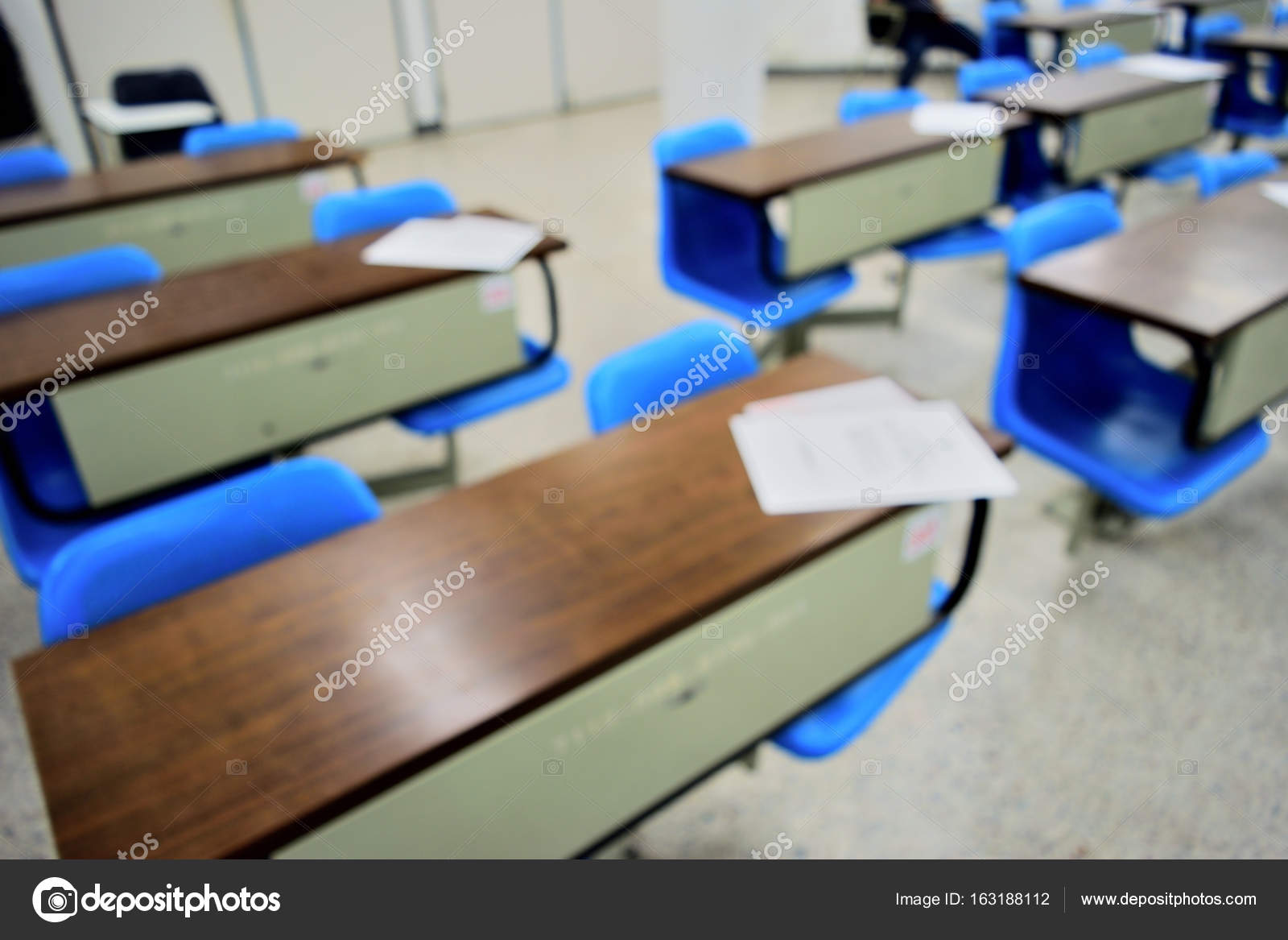 Blurred classroom in campus with noise and gain. — Stock Photo ...