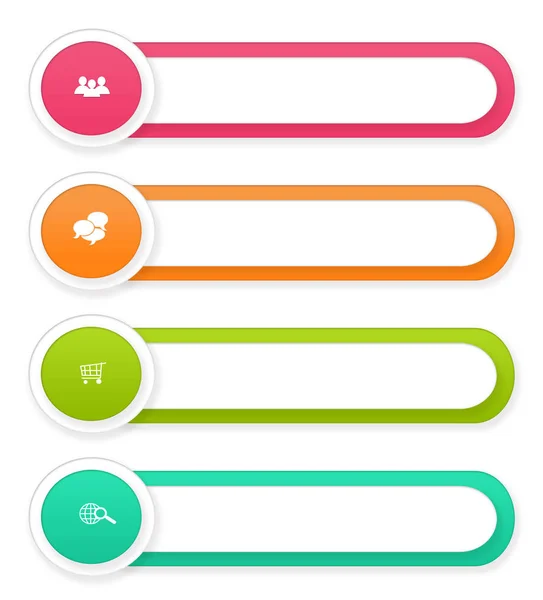 Set of colorful rounded buttons for Web page menu, marketing or ...