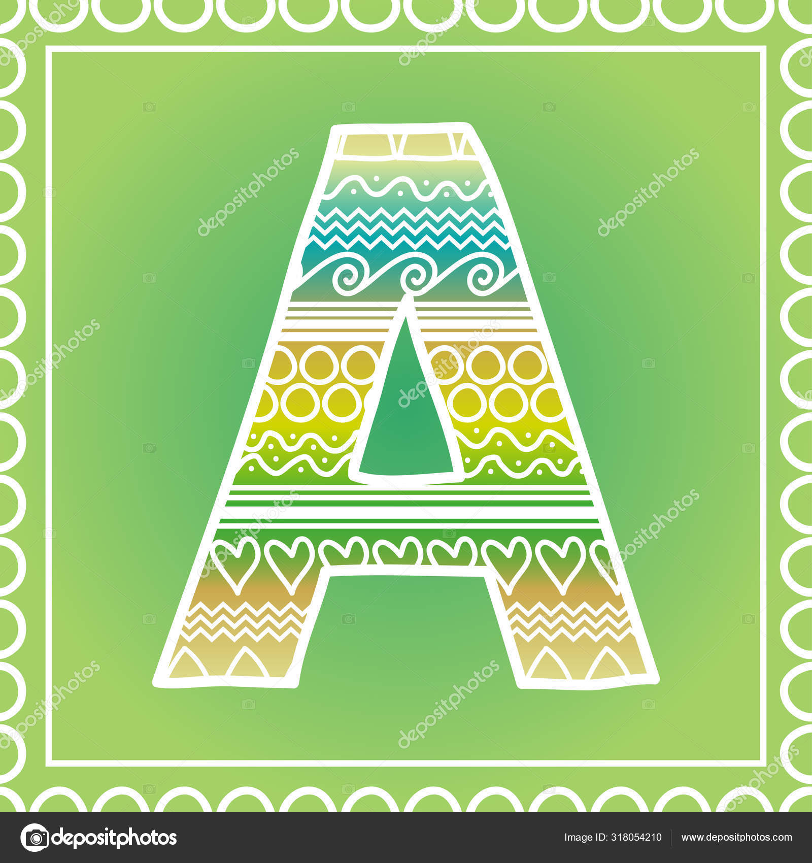 Vector Ethnic Hand Drawn Font Letter Stock Vector by ©pippidraws 318054210