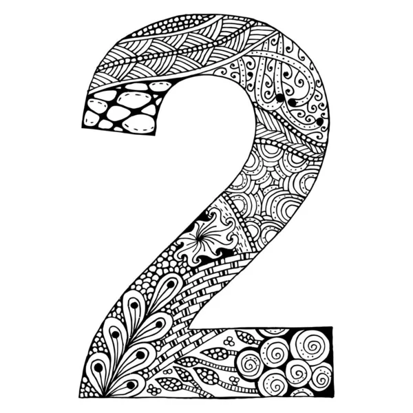 Zentangle Stylized Alphabet Number Doodle Style Hand Drawn Sketch Font ...