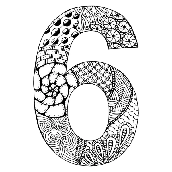 Zentangle Stylized Alphabet Number Doodle Style Hand Drawn Sketch Font ...