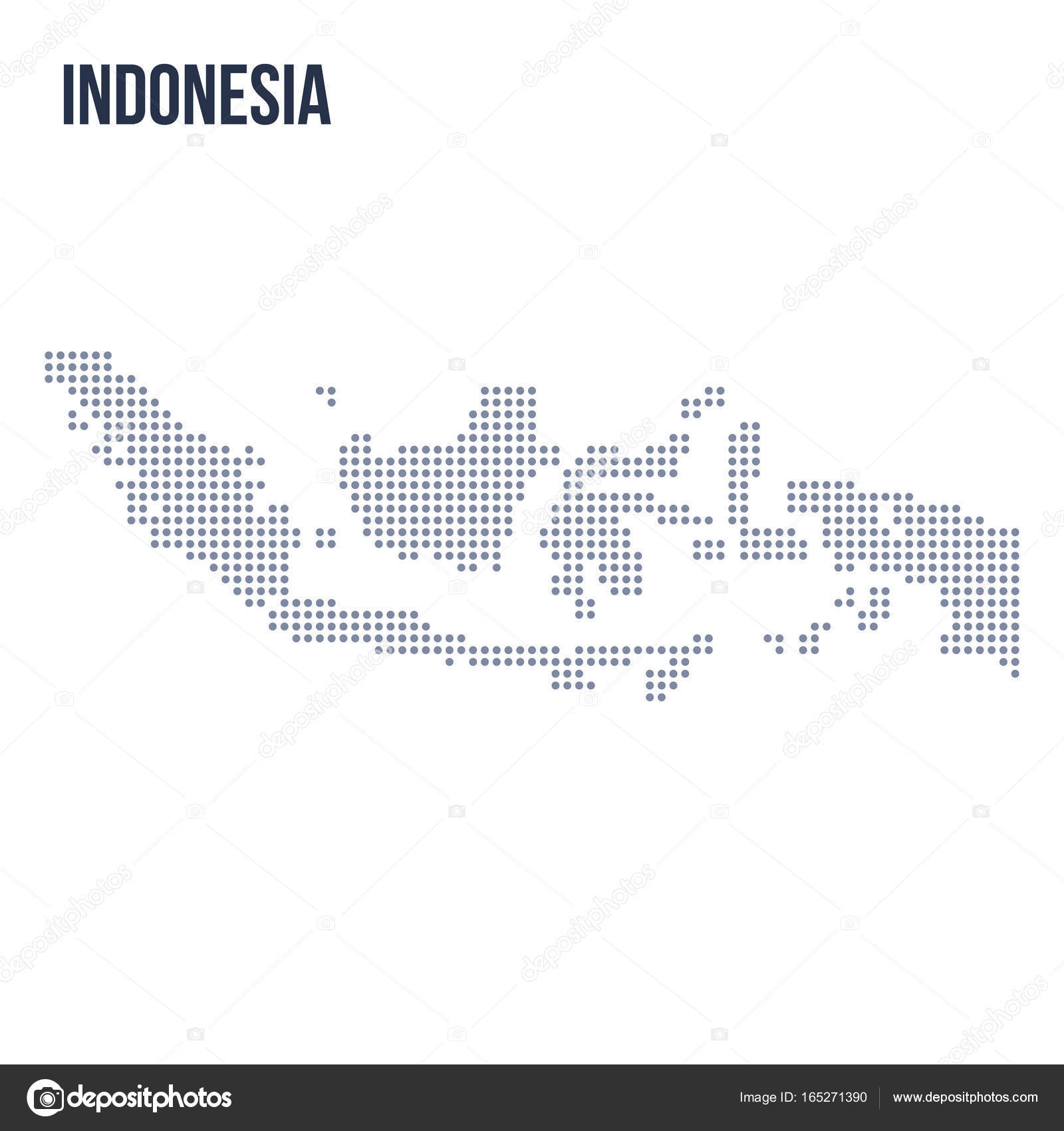 Peta Titik Vektor Indonesia Terisolasi Dengan Latar Belakang Putih ...