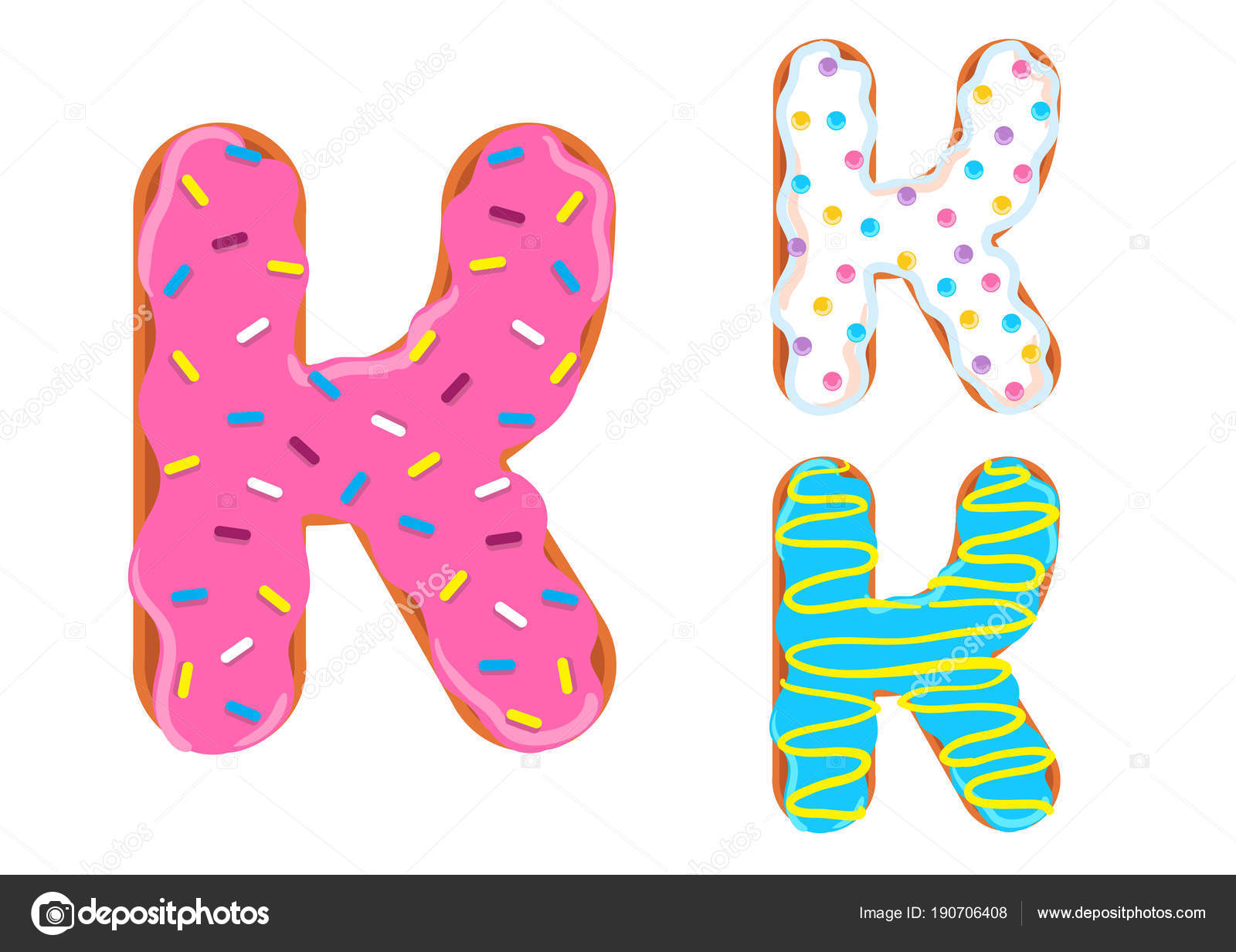 Donut font vector. Letra K Vector de stock por ©anitta_fed 190706408 Donut font vector. Letra K Vector de stock por ©anitta_fed 190706408