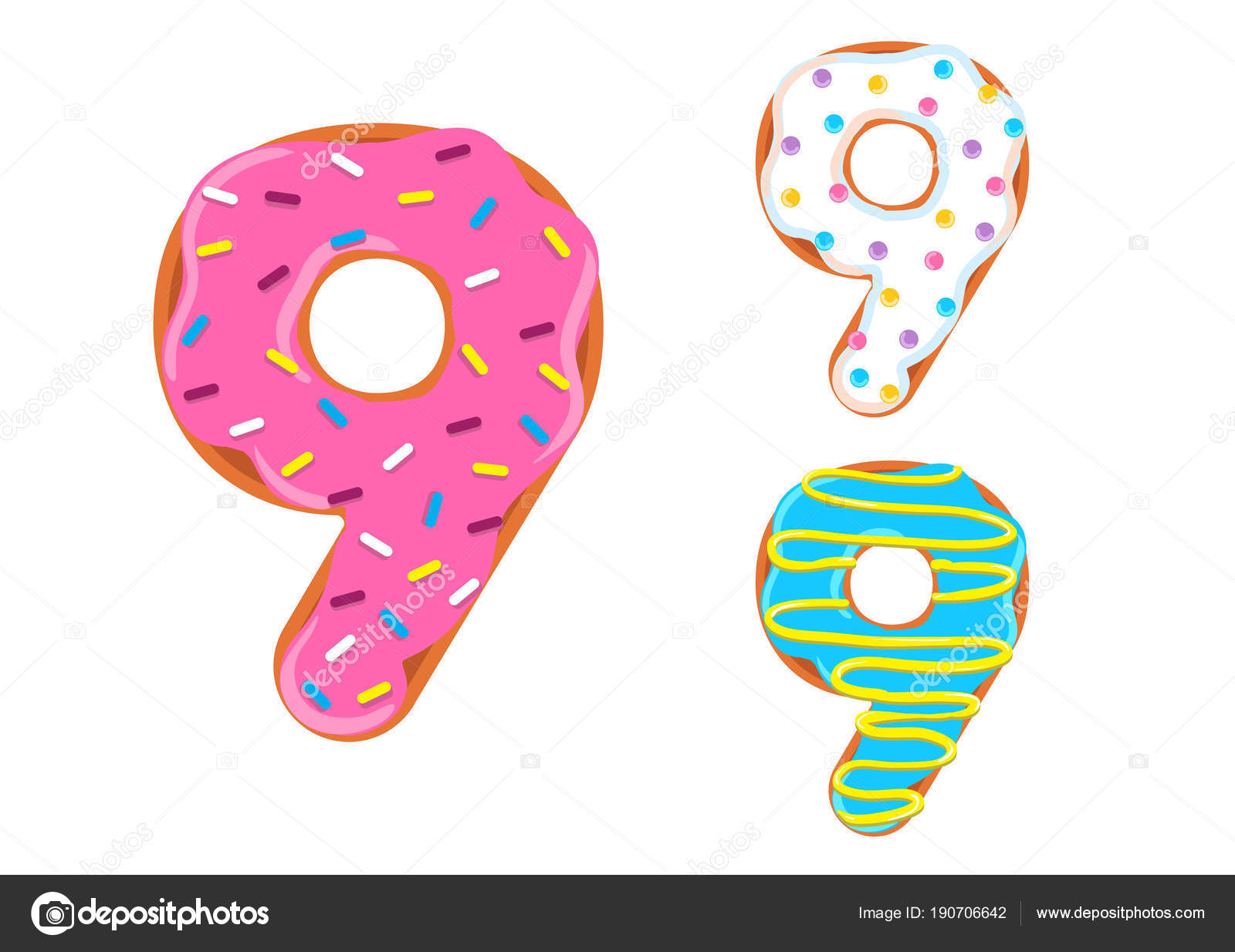 Sweet donut font. Number 9 Stock Vector Image by ©anitta_fed #190706642