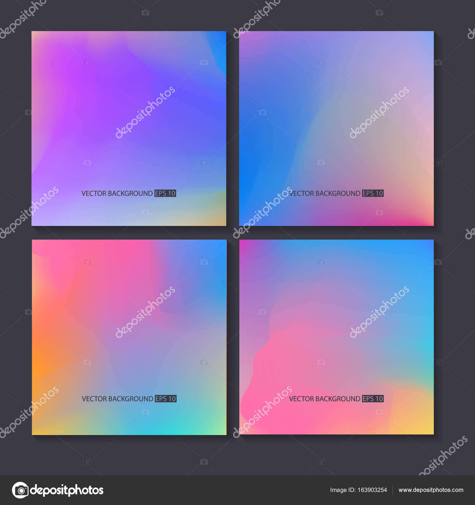 Colourful backgrounds set. Vector mesh template. Stock Vector by ...