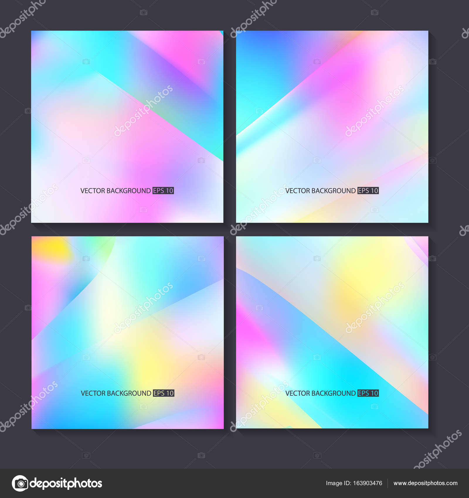 Colourful backgrounds set. Vector mesh template. Stock Vector by ...