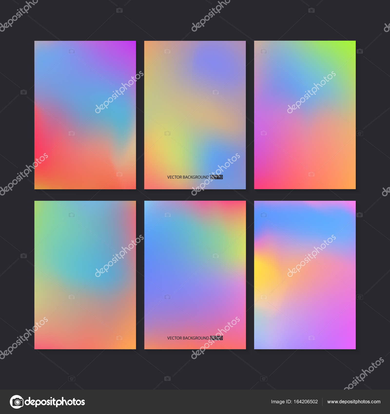 Colourful backgrounds set. Vector mesh template. Stock Vector Image by ...