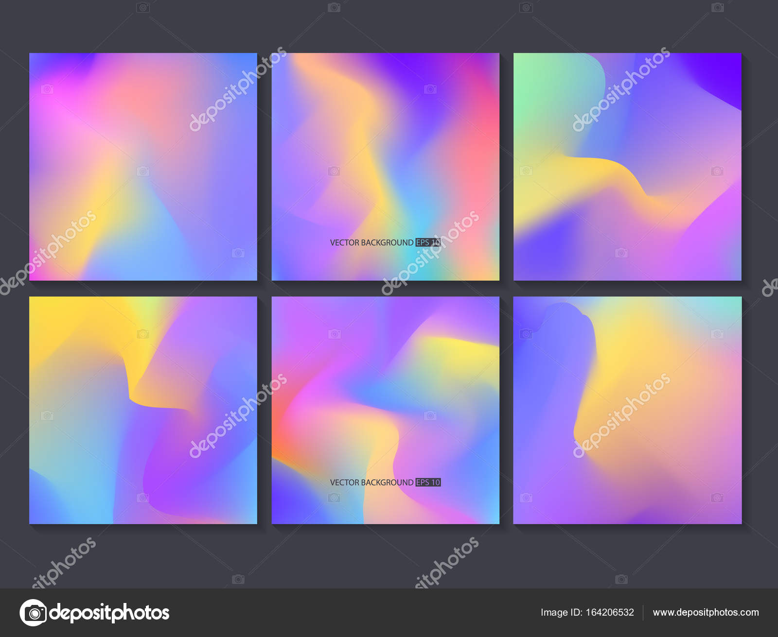 Colourful backgrounds set. Vector mesh template. Stock Vector by ...