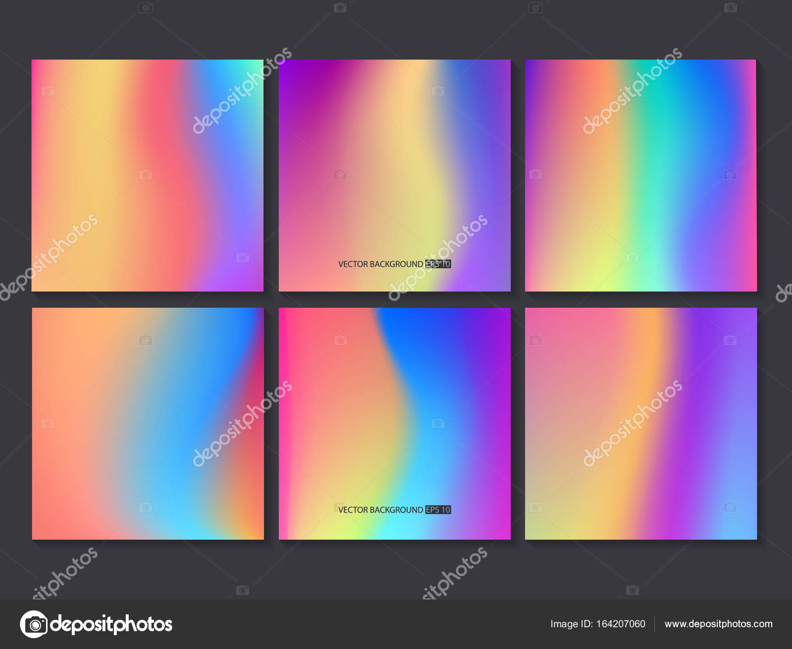 Colourful backgrounds set. Vector mesh template. Stock Vector Image by ...