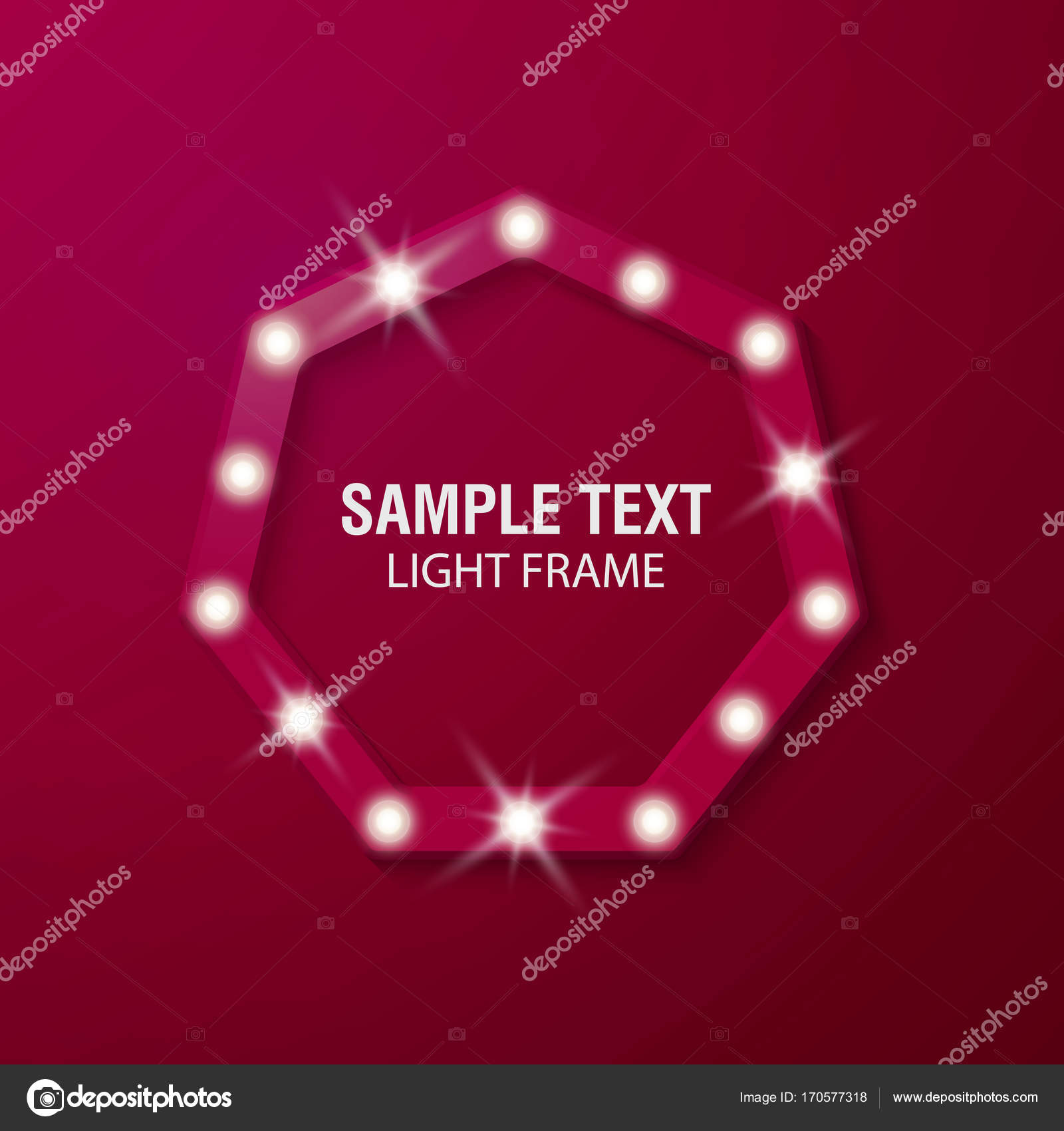 Bulb frames on red background, vector illustration Stock Vector by ...